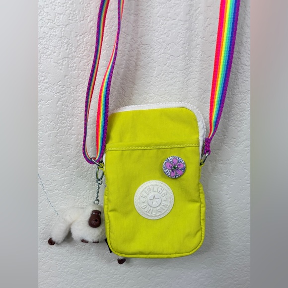 Kipling | Bags | Kipling Neon Yellow Nylon Crossbody Phone Carrier With ...